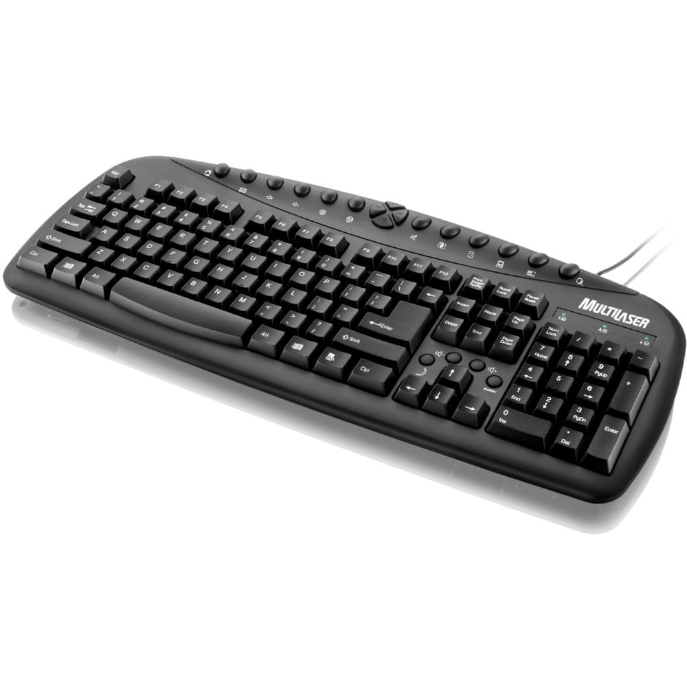 Teclado - USB - Multilaser Super Multimidia - Preto - TC081 - Waz
