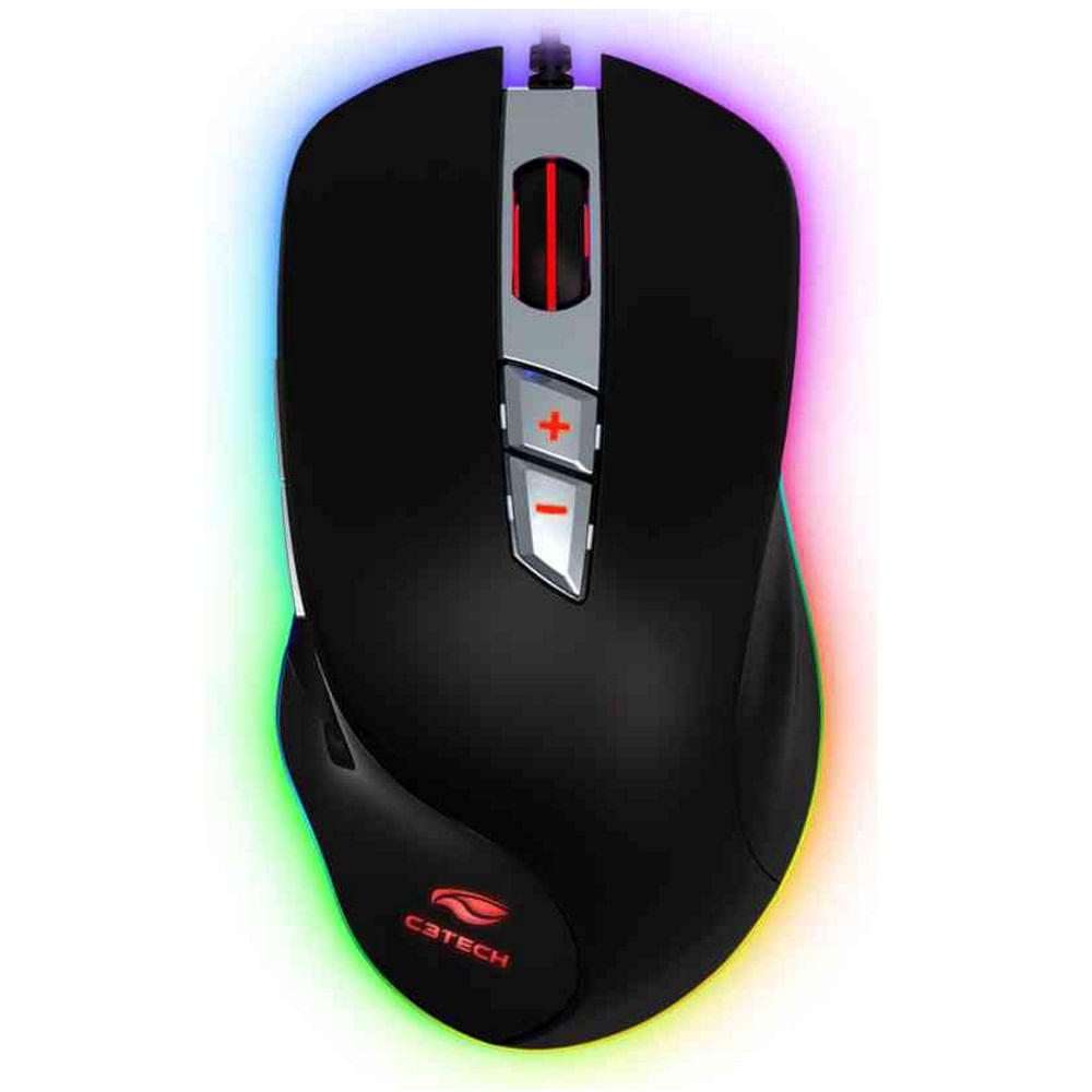 Mouse RGB - USB - C3 Tech - Gamer Bellied - Preto - MG-700BK - Waz