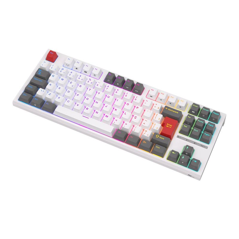 Teclado Mecânico c/fio RK Royal Kludge RK R87 (Switch Creamy, USB-C, ABNT2) - Branco e Cinza ...