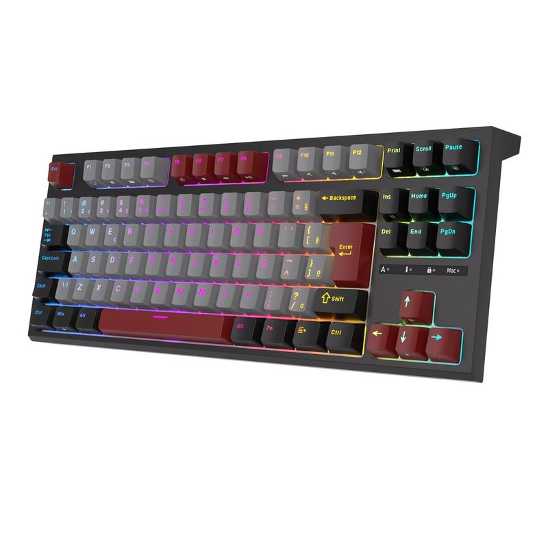 Teclado Mecânico c/fio RK Royal Kludge RK R87 (Switch Red, USB-C, ABNT2) - Preto e Cinza - RKR87 ...